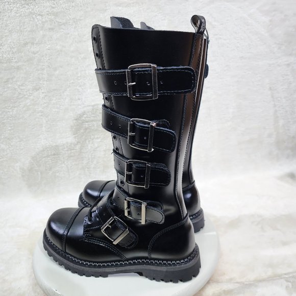 Demonia | Shoes | Demonia Riot8bk 18 Eyelet Unisex Steel Toe Knee Boot ...